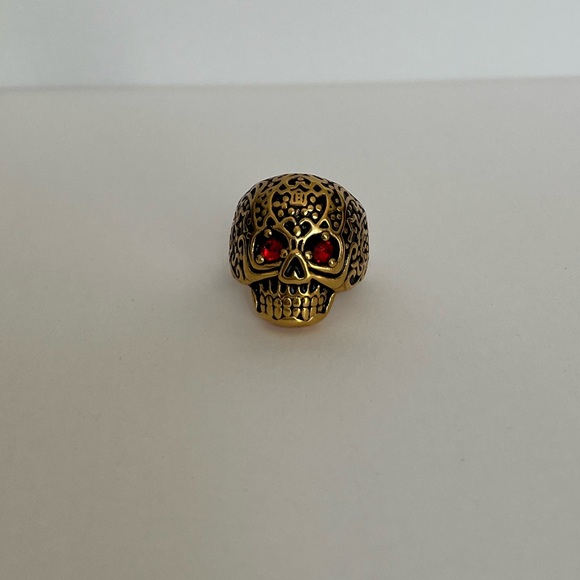 independent | Accessories | Stainless Still Gold Skull Ring | Poshmark